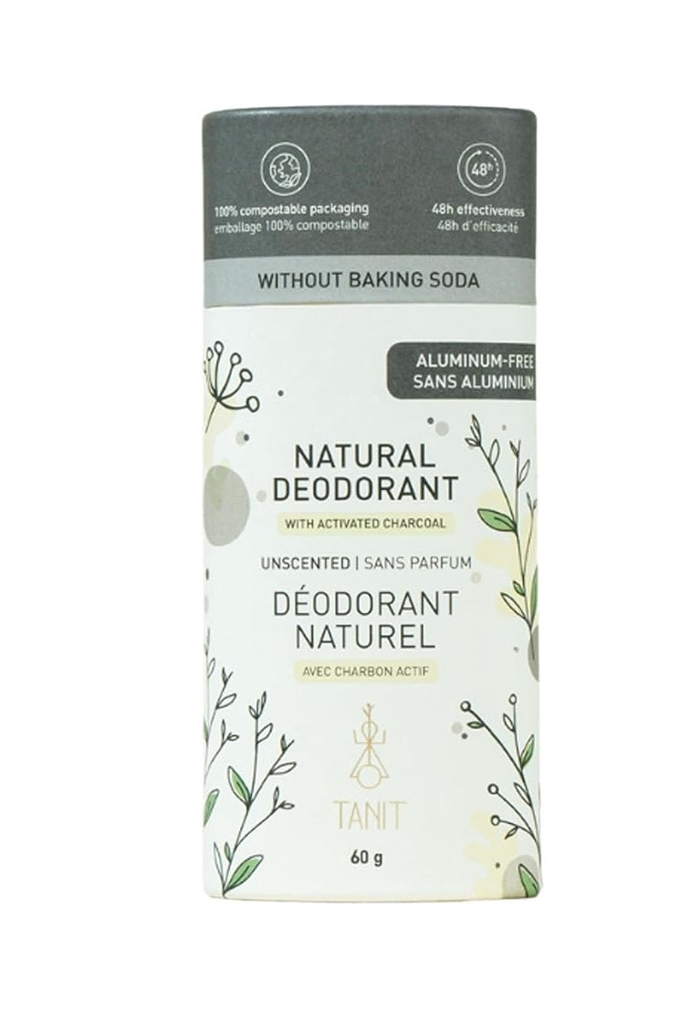 TANIT Natural Deodorant Unscented with Charcoal 60g