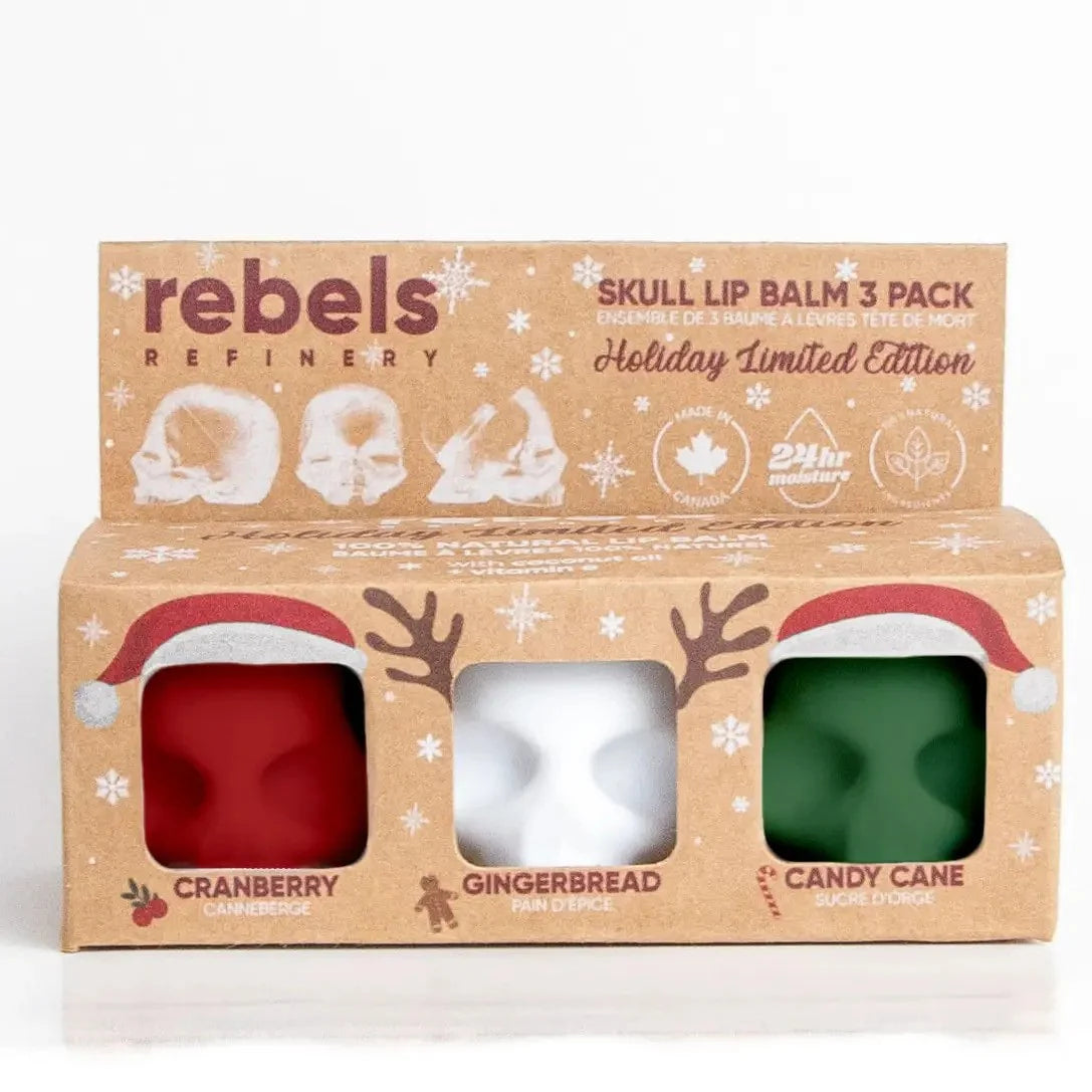 Rebels Refinery Skull Lip Balm - Holiday Limited Edition 3 Pack