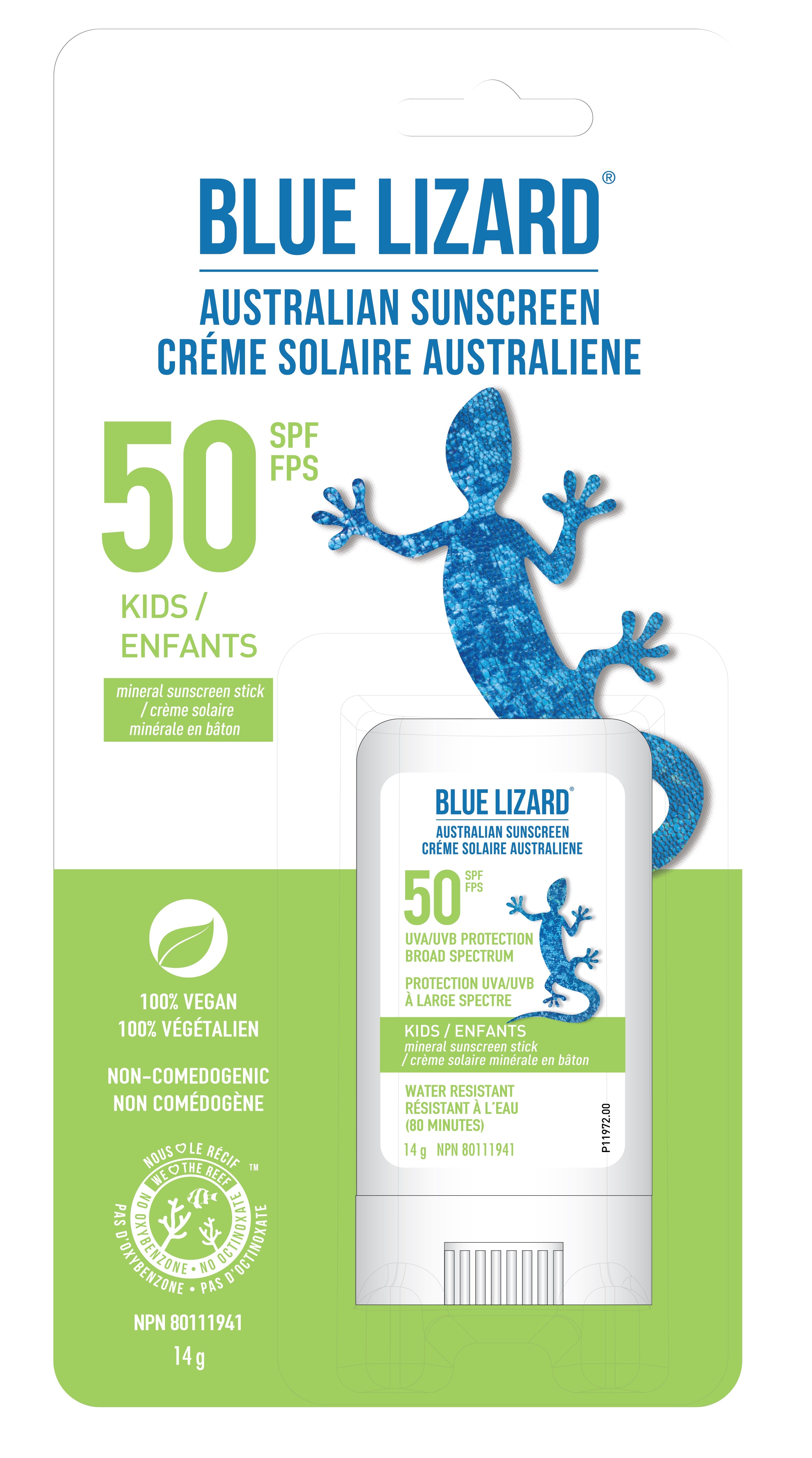 Blue Lizard Kids Sunscreen SPF 50 Stick 14g