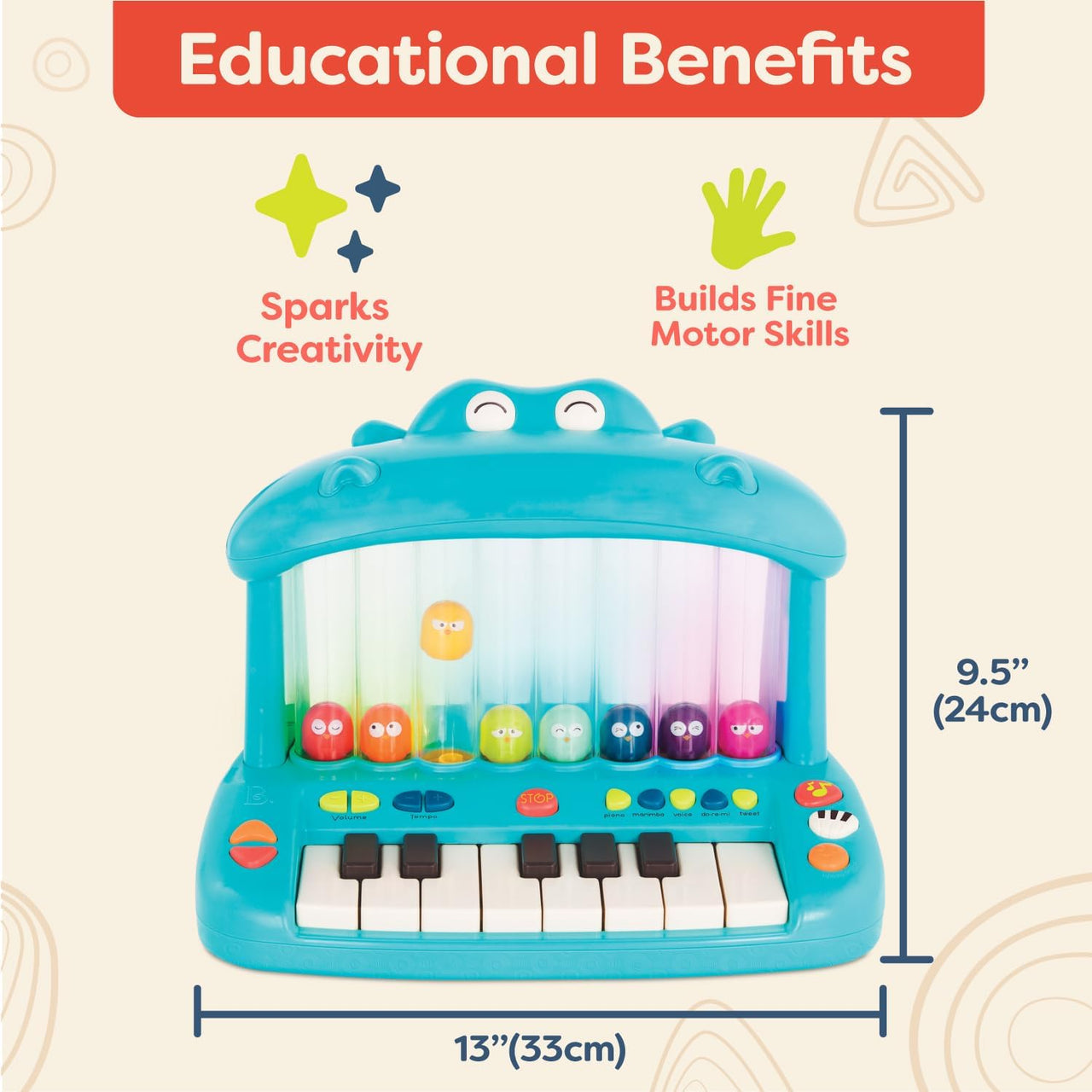 B. Toys Hippo Pop Play Toy Piano