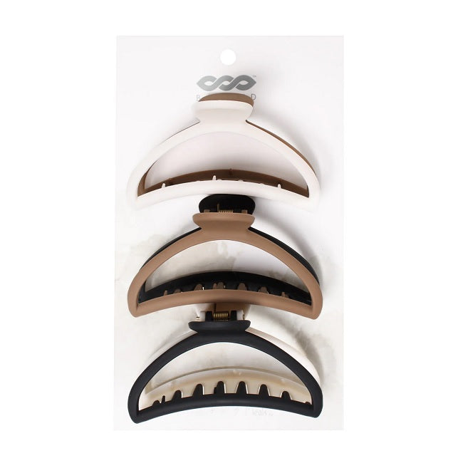 BANDED Latte Foam Two Toned Claw Clips 3 Count