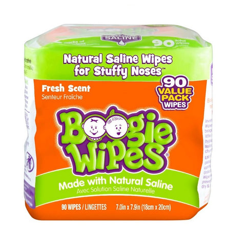 Boogie Wipes Gentle Saline Nose Wipes Fresh Scent (Various Sizes)