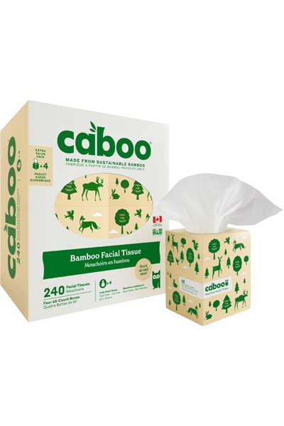 Caboo Tree-Free Bamboo Facial Tissue 4 x 60 Counts