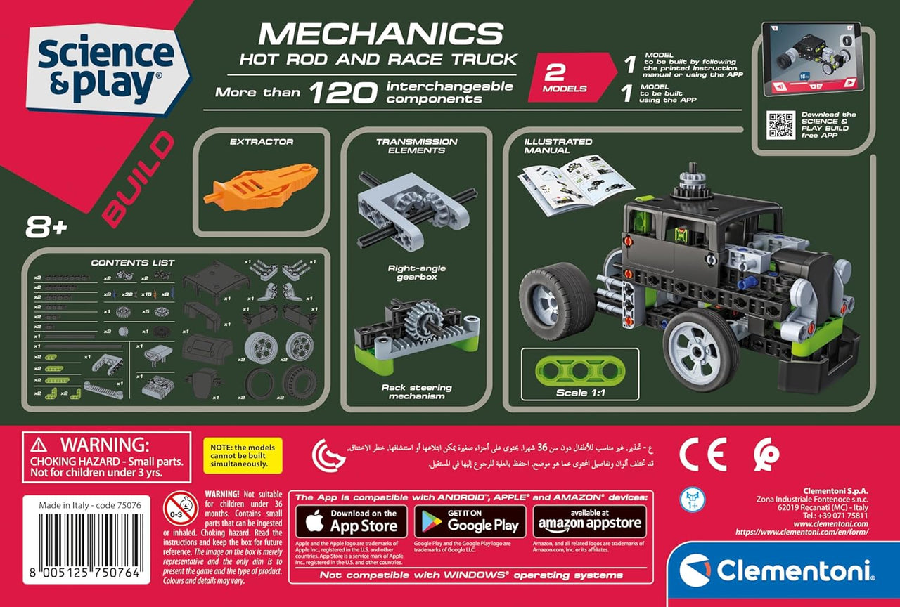 Clementoni Science & Play Mechanics - Hot Rod and Race Truck