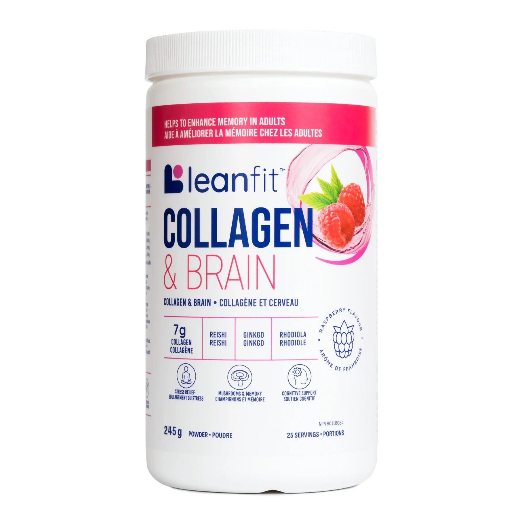 LeanFit Collagen & Brain Raspberry 245g