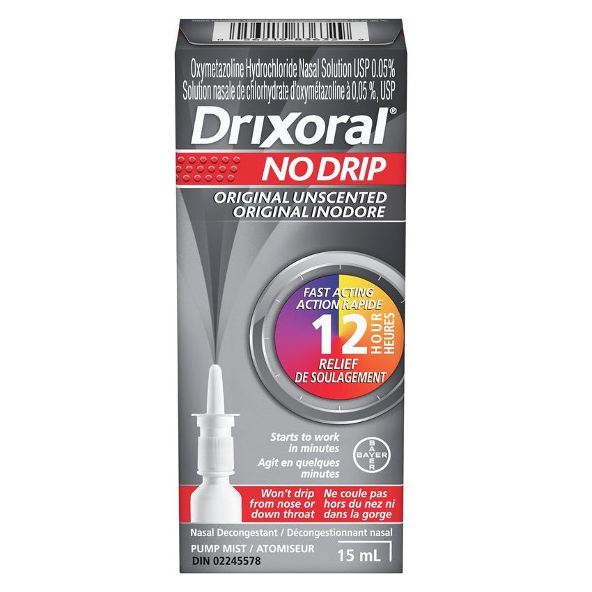 Drixoral No Drip Unscented Nasal Decongestant Mist - 15mL