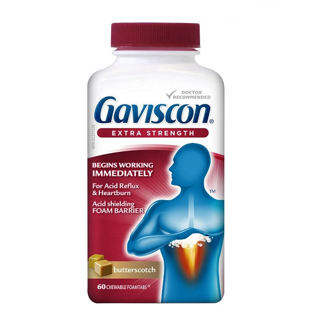 Gaviscon Extra Strength: 4hr Relief, Butterscotch Chew