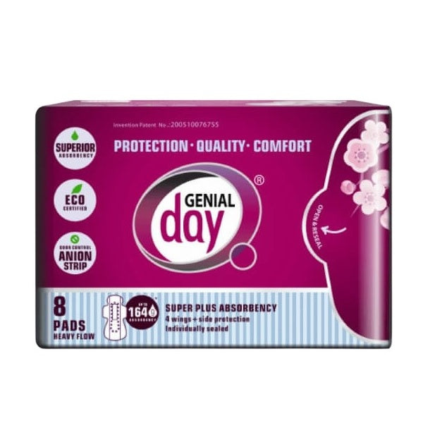 Genial Day Heavy Flow Pads 8 Count
