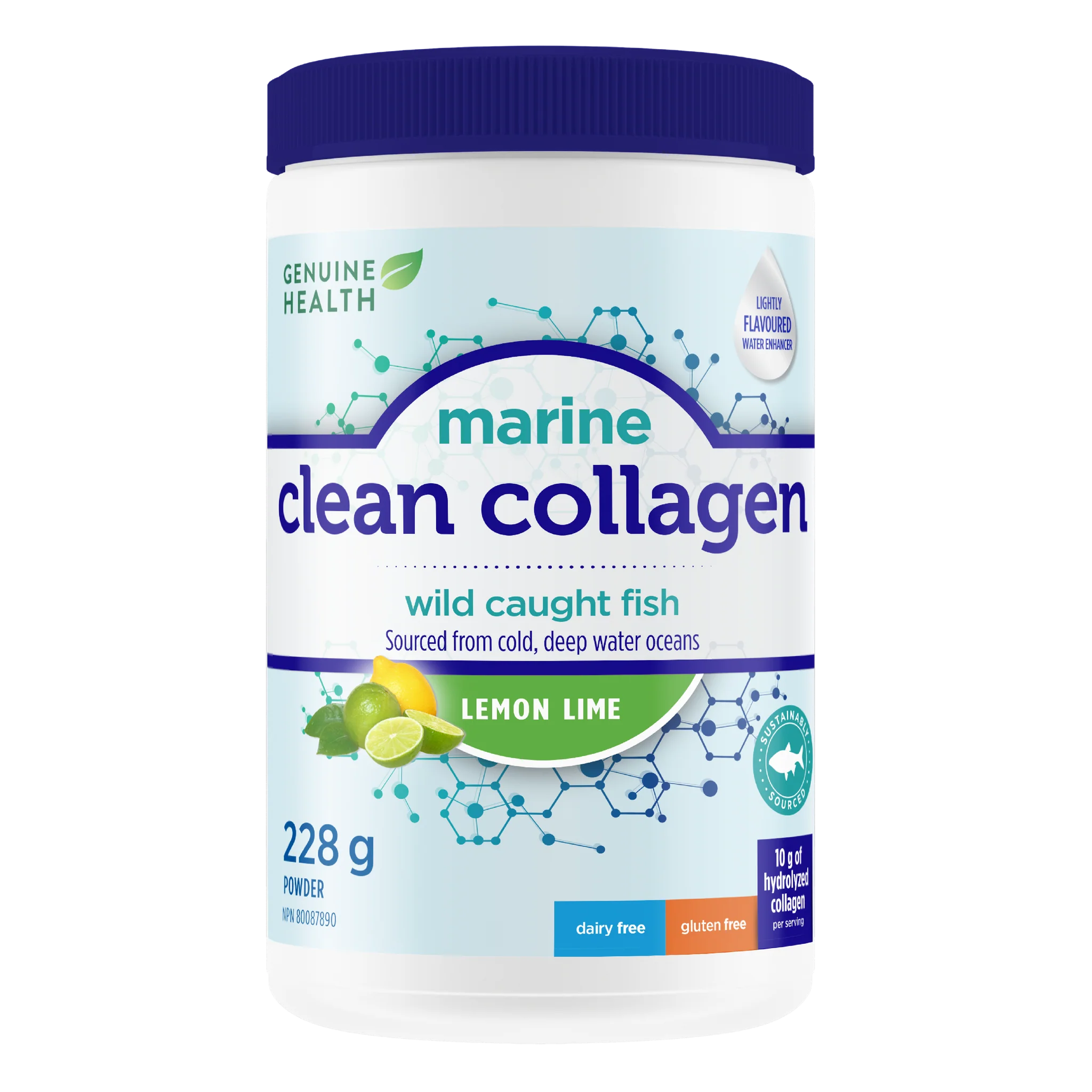 Genuine Health Marine Clean Collagen Wild Caught Fish - Lemon Lime 228