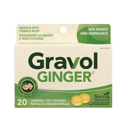 Gravol Ginger Lozenges 20ct - Natural Nausea Relief