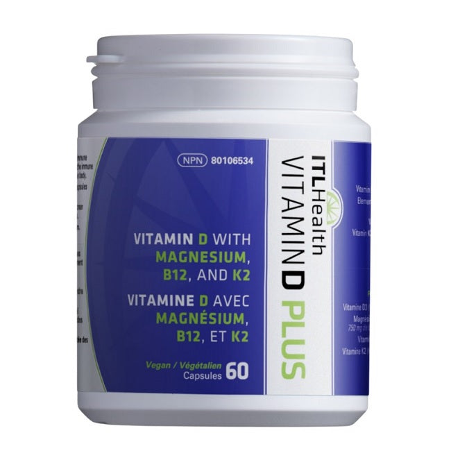 ITL Health Vitamin D Plus With Magnesium, B12 & K2 60 Capsules