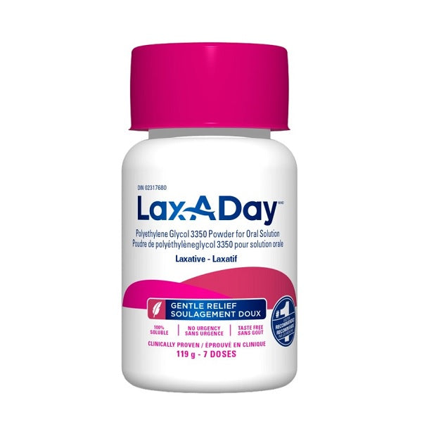 Lax-A-Day Laxative Polyethylene Glycol Powder For Oral Solution 119g 7 ...