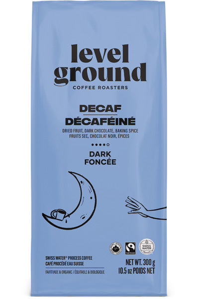 Level Ground Coffee Decaf Dark Ground Organic 300g