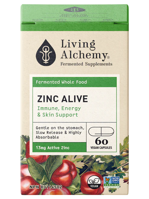 Living Alchemy ZINC ALIVE Immune Energy & Skin Support 60 Capsules