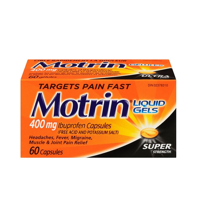 Motrin Ibuprofen Liquid Gels 400mg Super Strength