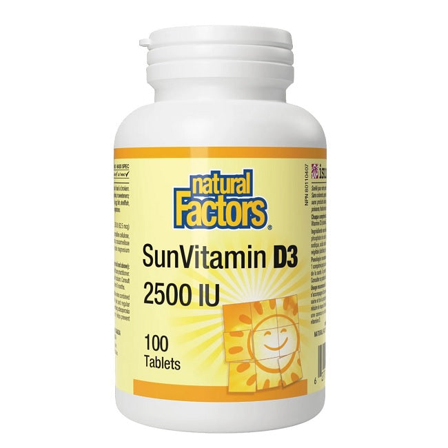 Natural Factors SunVitamin D3 2500 IU - Immune & Bone Support