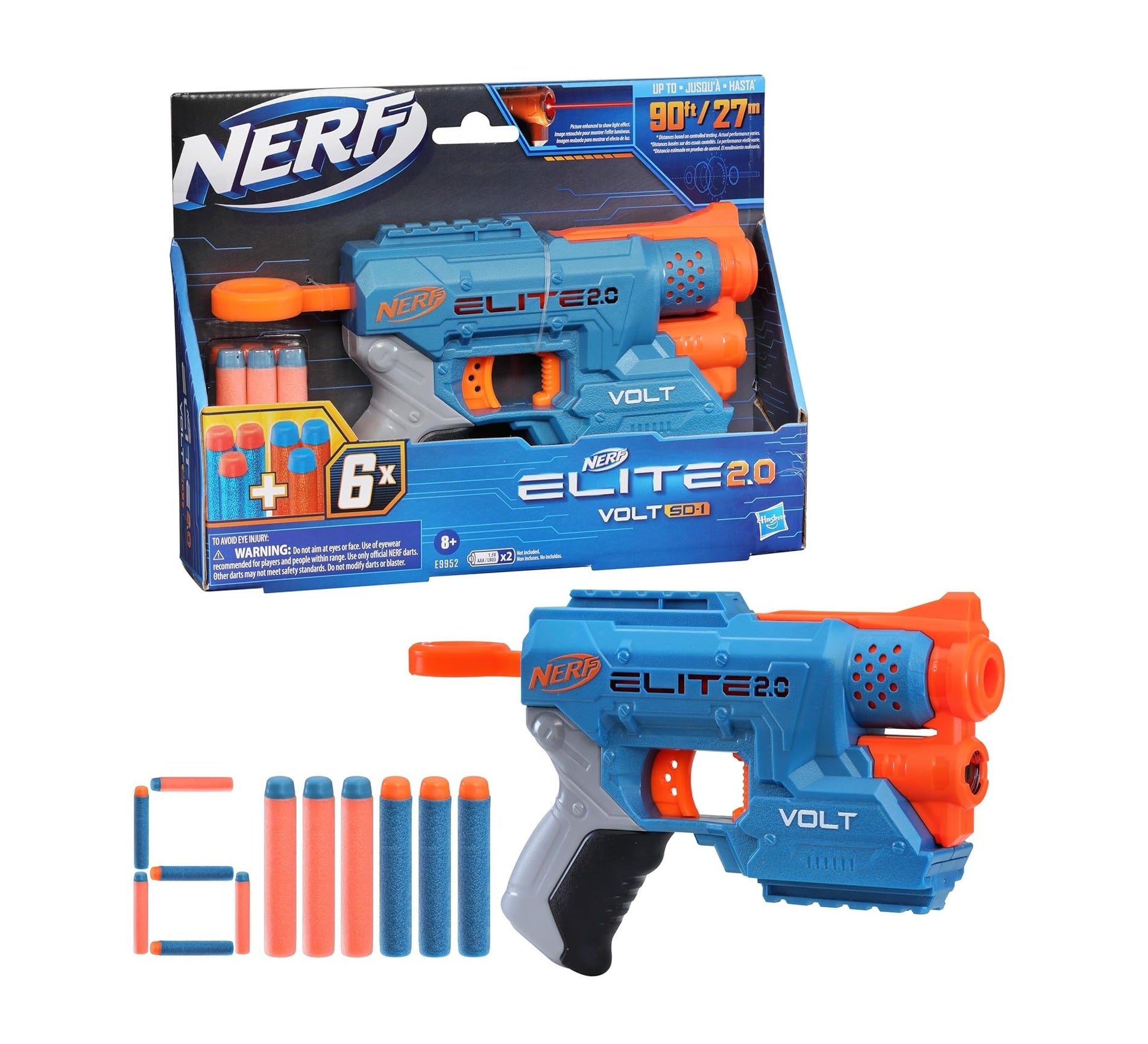 Nerf Elite 2.0 Volt SD-1 Blaster 6 Official Darts