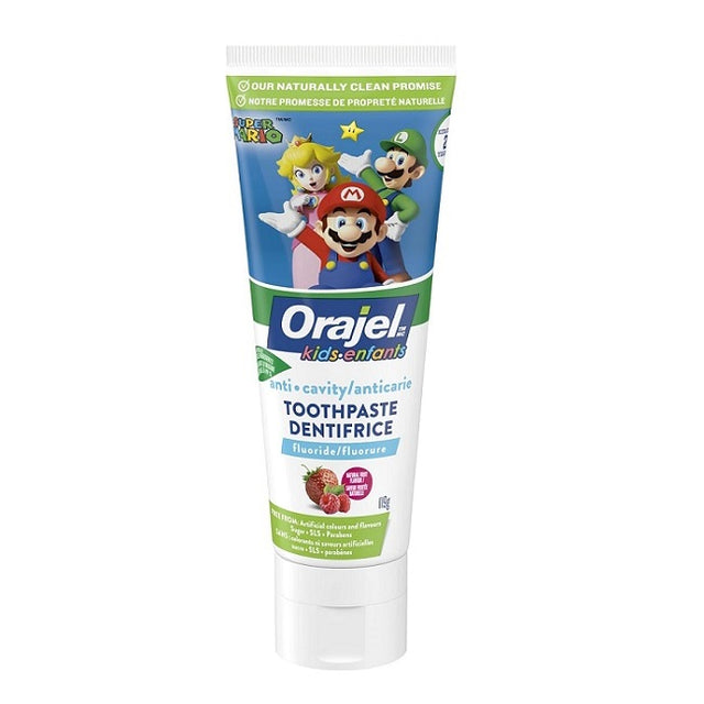Orajel Kids Super Mario Anti-Cavity Fluoride Toothpaste Natural Fruit ...