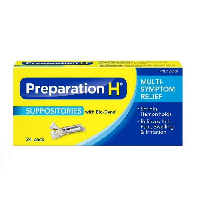 Preparation H Multi Symptom Hemorrhoid Relief Suppositories with Bio ...