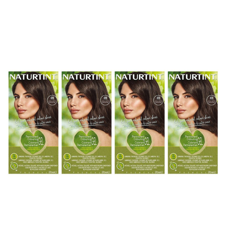Naturtint Permanent Hair Colour Ammonia Free 4N Natural Chesnut 4-Pack