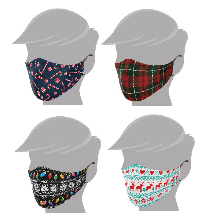 Brave Face Holiday Organic Reusable Adult Face Masks