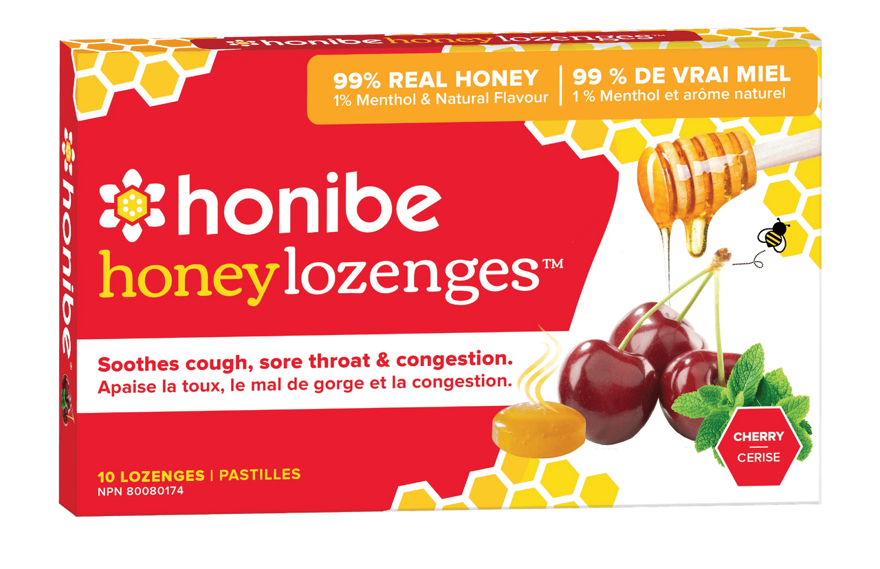 Honibe Honey Lozenges Soothes Cough, Sore Throat & Congestion - Cherry ...