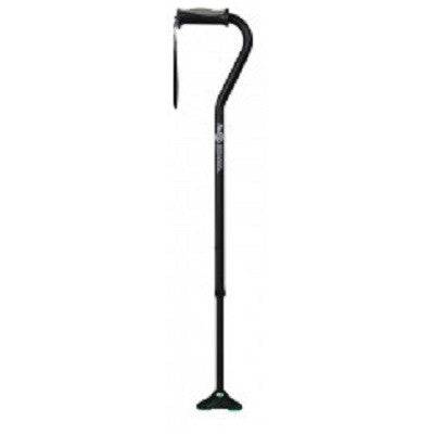 Hugo Ergonomic Offset Handle Cane with QuadPod Cane Tip Ebony