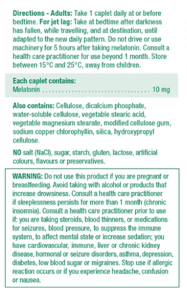 Jamieson Dual Action Timed Release Melatonin Maximum Strength 10 mg 10