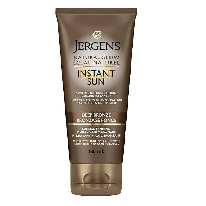 Jergens Natural Glow Sunless Tanning Moisturizer + Bronzer -Deep Bronze ...