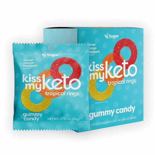 Kiss My Keto Tropical Rings Gummy Candy - Mango Orange Pineapple ...