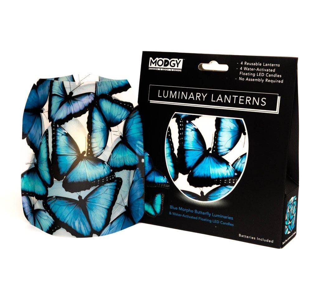 Modgy Luminary Lanterns Blue Morpho Butterfly - Set of 4