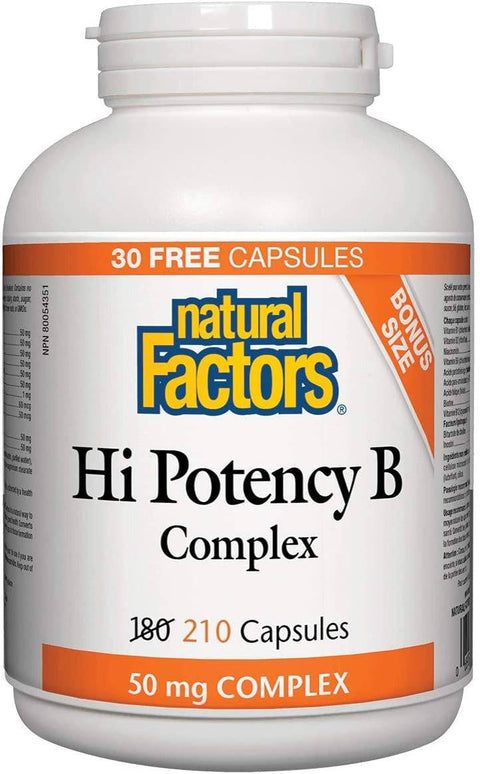 Natural Factors Hi Potency B Complex 50mg 210 Capsules