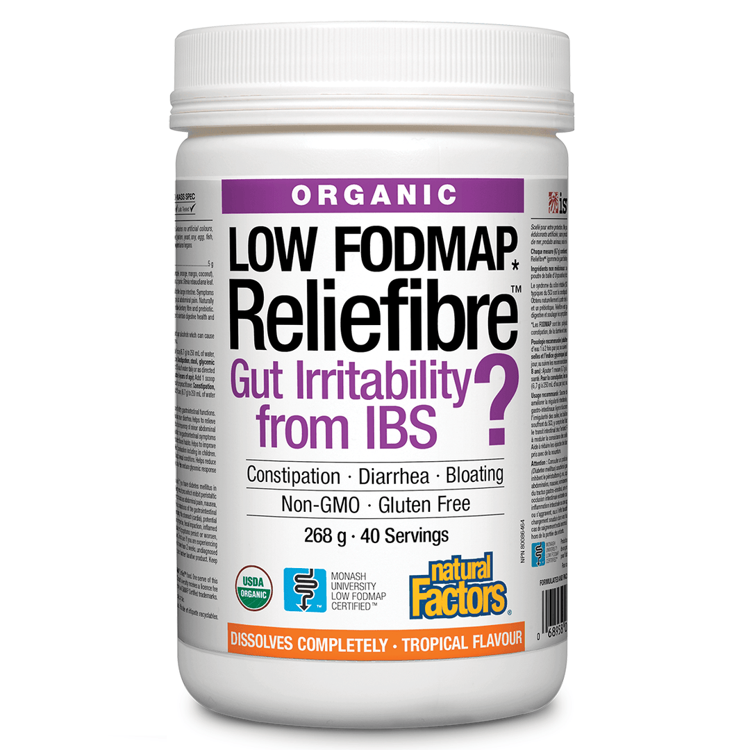 Natural Factors Organic Low FODMAP Reliefibre Tropical Flavour - 268 G
