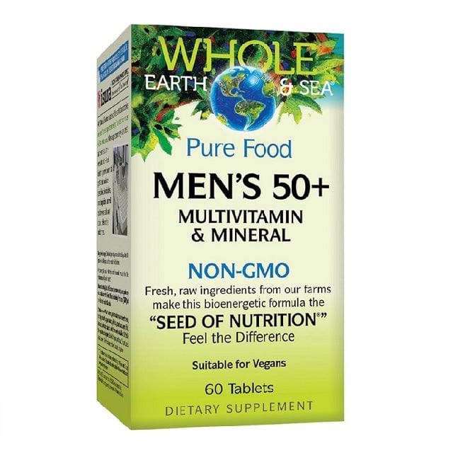 Natural Factors Whole Earth and Sea Men's 50+ Multivitamin and Mineral ...