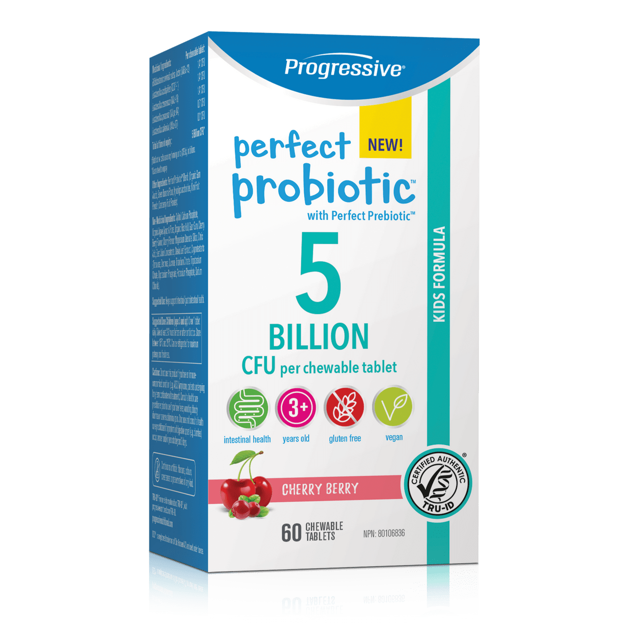 Progressive Perfect Probiotic 5 Billion Kids Cherry Berry 60 Chewable