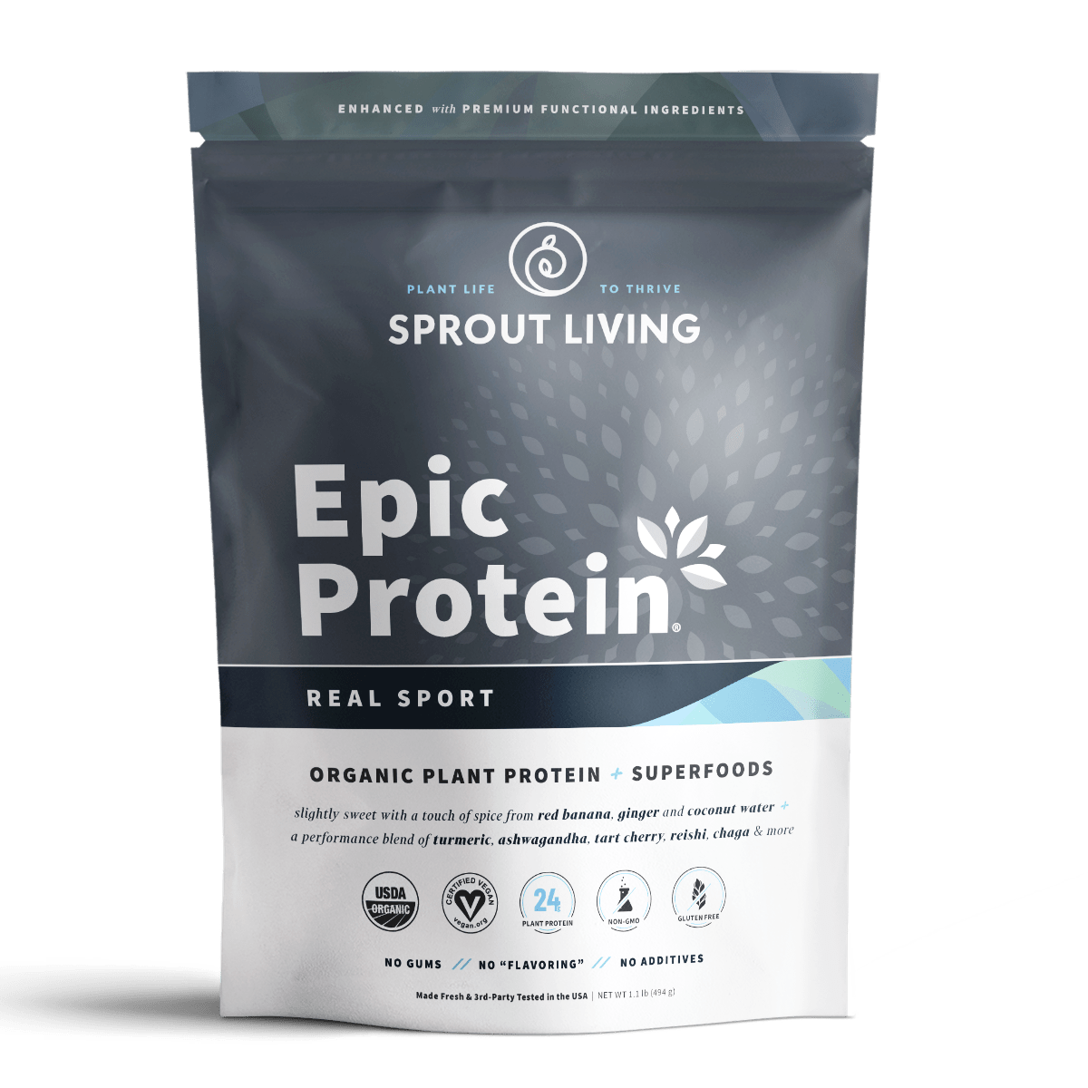 Sprout Living Epic Protein Real Sport Organic Plant Protein + Superfoo