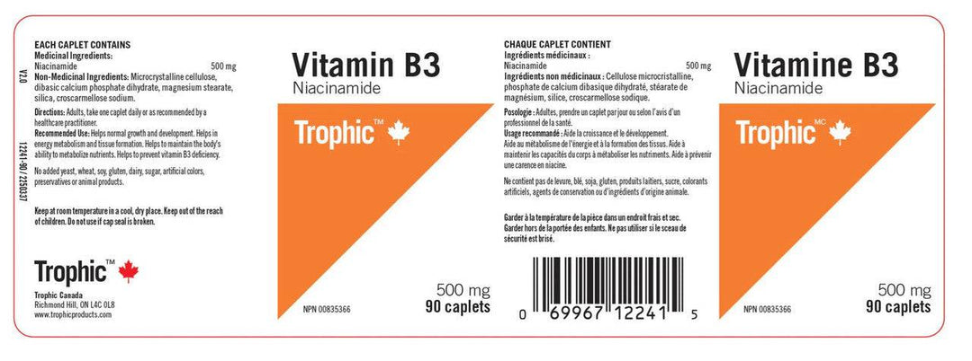 Trophic Vitamin B3 (Niacinamide) | YesWellness.com
