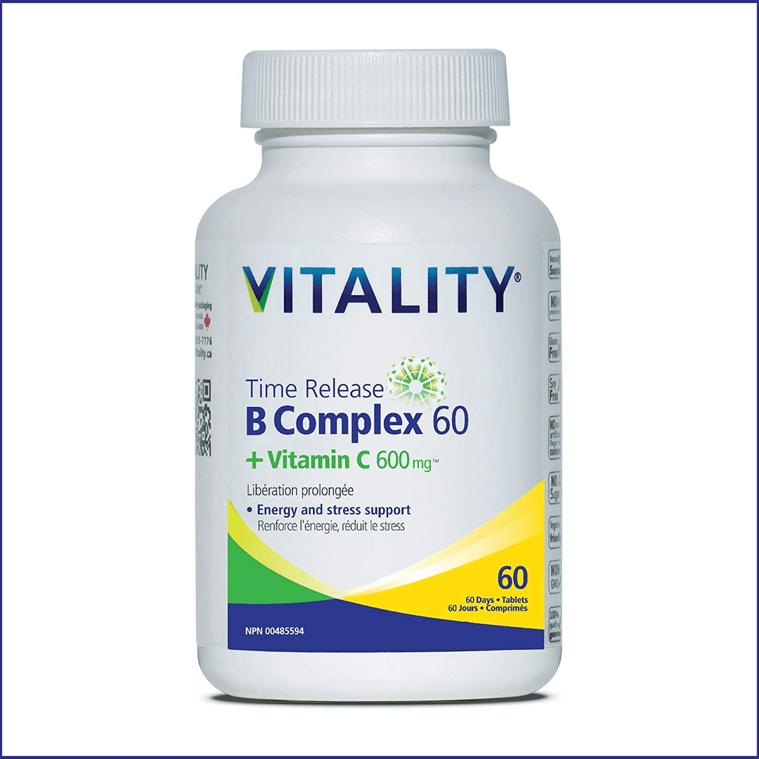 Vitality Time Release B Complex 60 + Vitamin C 600mg Tablets